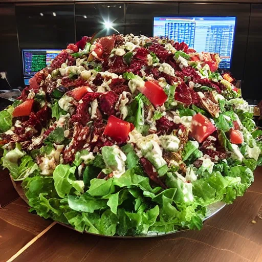 a giant salad that is the size of a building | Stable Diffusion