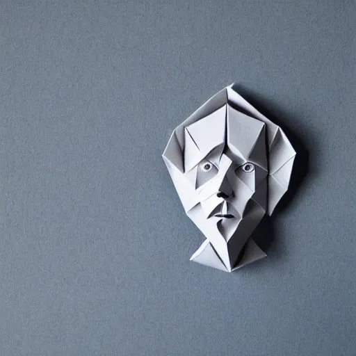 a 2 d flat paper origami portrait of a man with wavey | Stable Diffusion