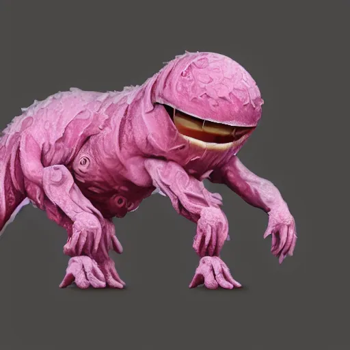 crying pink living ice cream creature, digital art, | Stable Diffusion ...