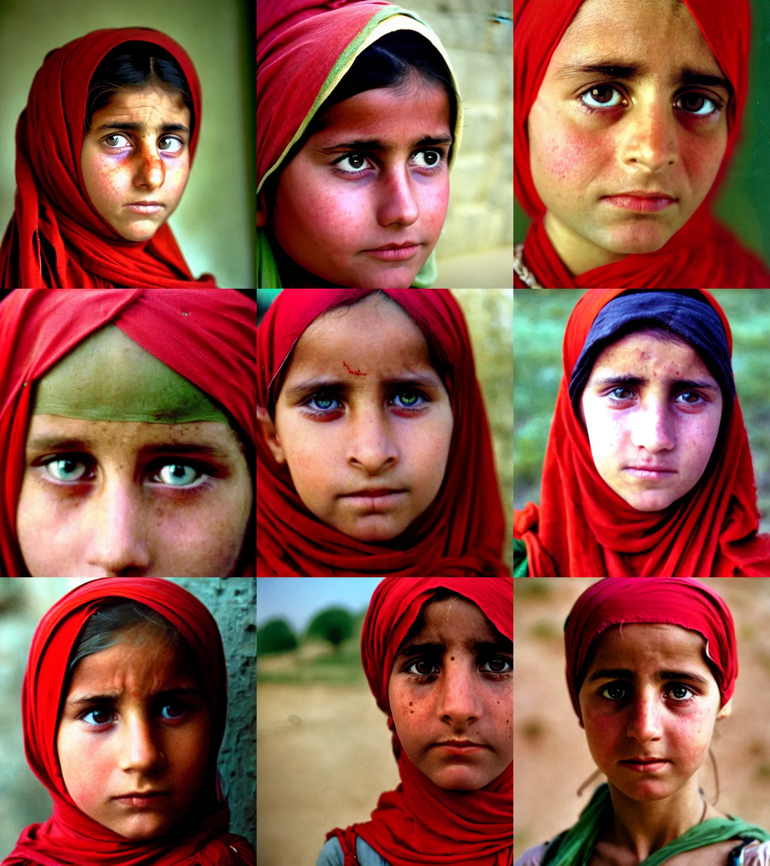 Portrait Of John Adams As Afghan Girl Green Eyes In A Stable