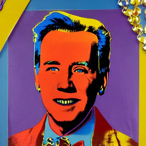 andy warhol pop art joe biden gold chain detailed | Stable Diffusion | OpenArt