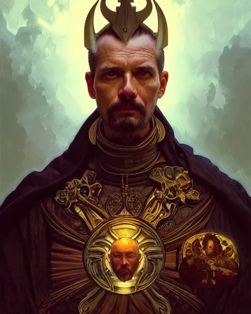 realistic wide angle portrait of a bishop, evil, | Stable Diffusion ...