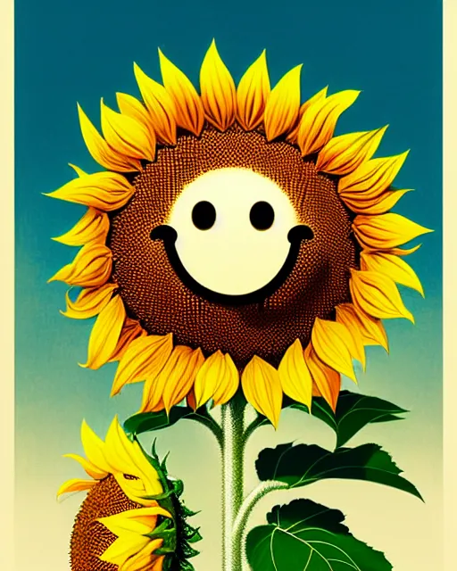 sunflower with a smiley face, happy, portrait, | Stable Diffusion | OpenArt