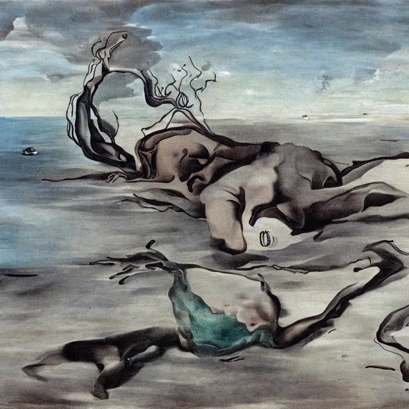 corpse on the seashore. salvador dali style | Stable Diffusion | OpenArt