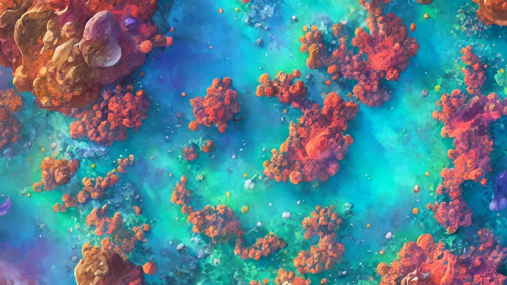 ancient alien planet covered in colorful coral reefs | Stable Diffusion ...
