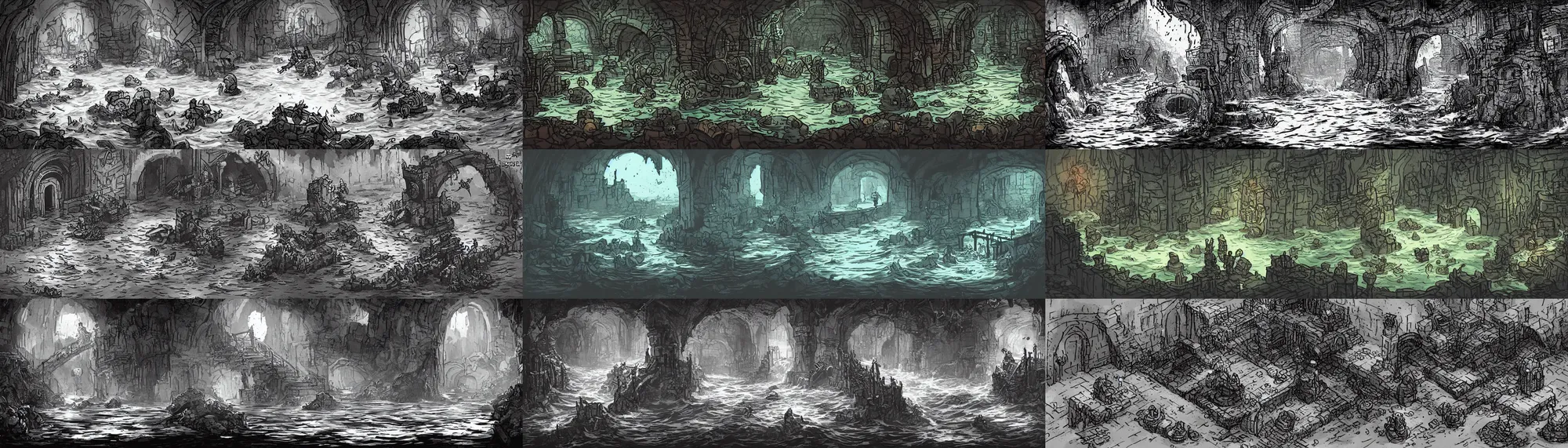 deep water flows through waist - deep flooded sewer | Stable Diffusion ...