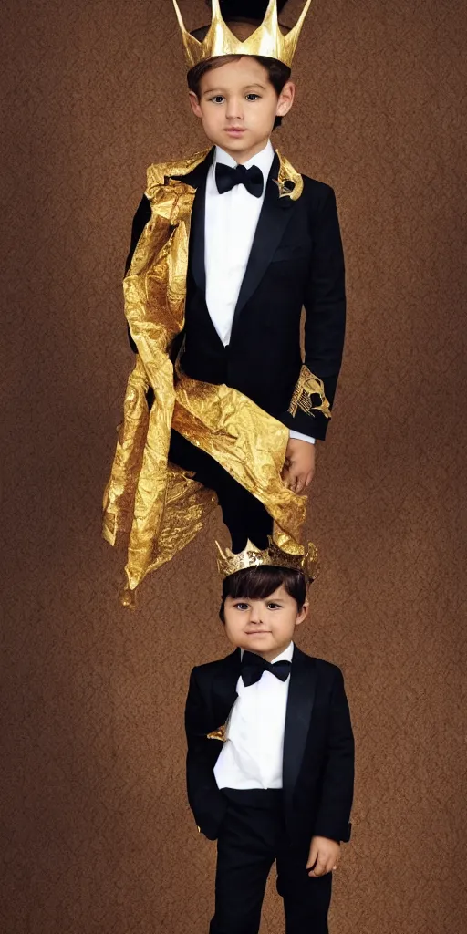 young Camilo wearing a golden crown and a black tissue | Stable ...