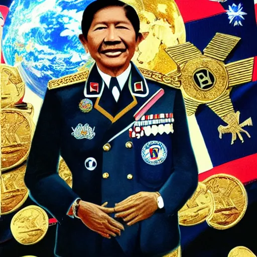 realistic photo of ferdinand marcos with a dictator's | Stable ...