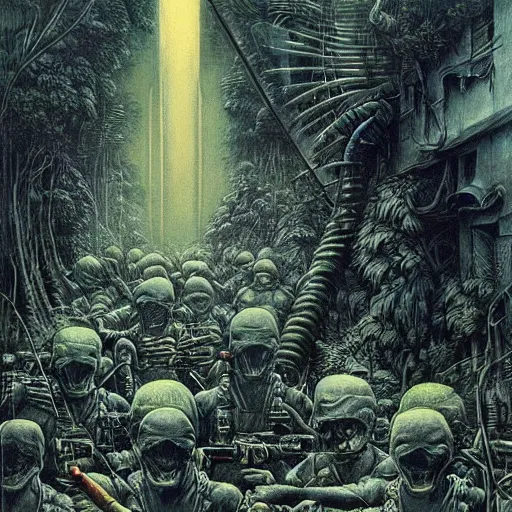 vietnam war, cyborg marines, mutant jungle, by | Stable Diffusion | OpenArt
