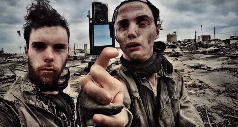 Last selfie on Earth, post apocalyptic view, world war | Stable ...