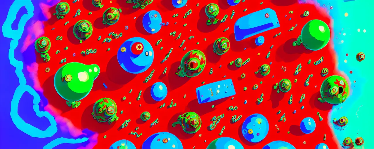 red blue green surreal illustration super mario having | Stable ...