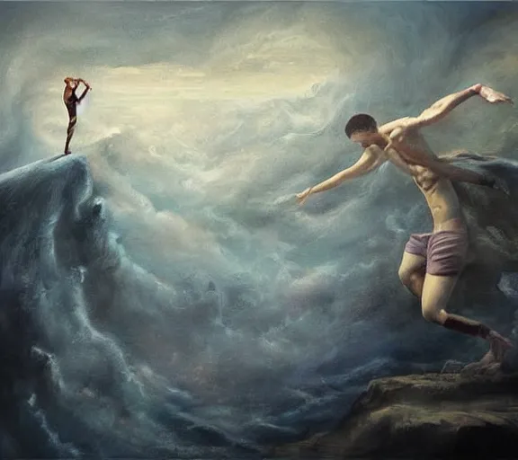 man vs self, epic dreamlike painting | Stable Diffusion | OpenArt