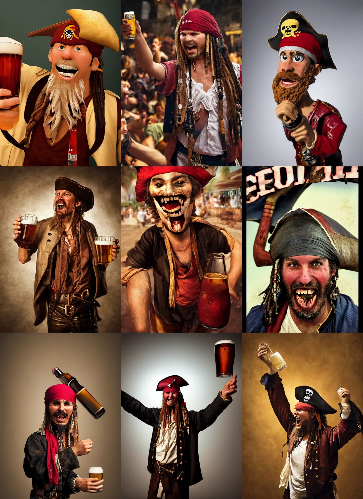 portrait of a pirate cheering beer, photography by | Stable Diffusion ...
