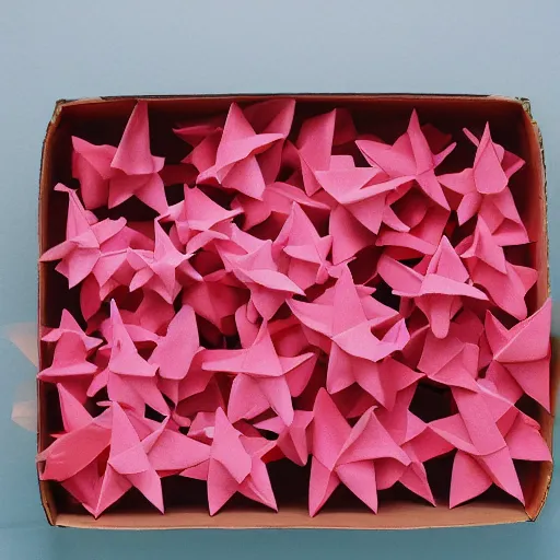a container full of puffy colored origami stars, | Stable Diffusion ...