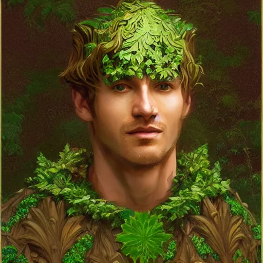 a fantasy character portrait of a man made of wood, a | Stable ...