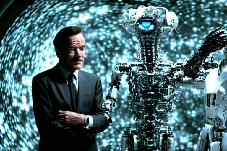 film still of bryan cranston and a cybernetic creature | Stable ...
