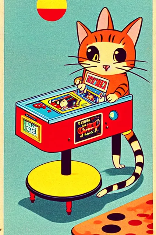 by richard scarry. a cat playing pinball. a 1 9 5 0 s | Stable ...