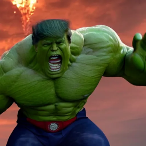 donald trump as the hulk, superhero movie still, 4 k | Stable Diffusion ...