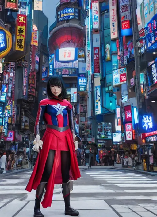 a still of Japanese actress Nana Komatsu as Ms. Marvel | Stable Diffusion