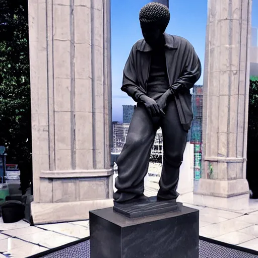 the weeknd marble statue, vaporwave | Stable Diffusion