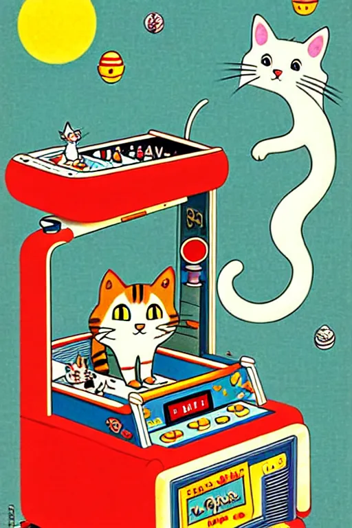 by richard scarry. a cat playing pinball. a 1 9 5 0 s | Stable ...