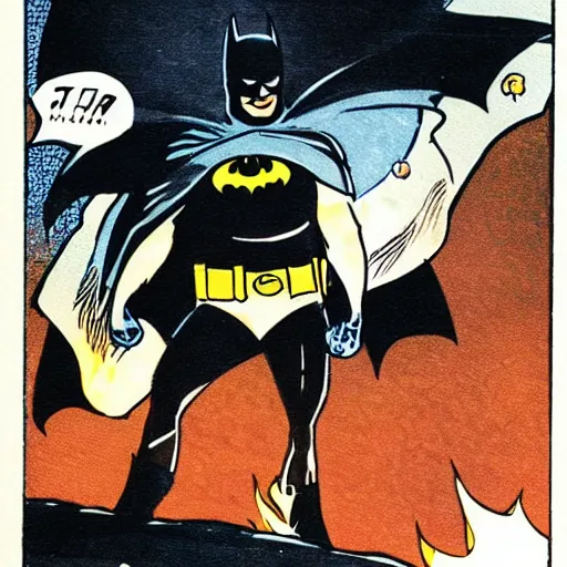 sassy batman discovers fire, screaming, comic book, | Stable Diffusion ...