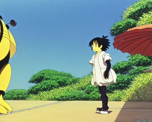 anime fine details still of a giant anthro bumble bee, | Stable ...