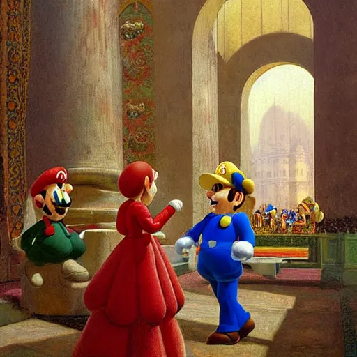palace of the mushroom kingdom, super mario, by jean - | Stable Diffusion