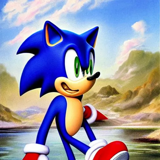 sonic the hedgehog by albert lynch soothing. a | Stable Diffusion | OpenArt