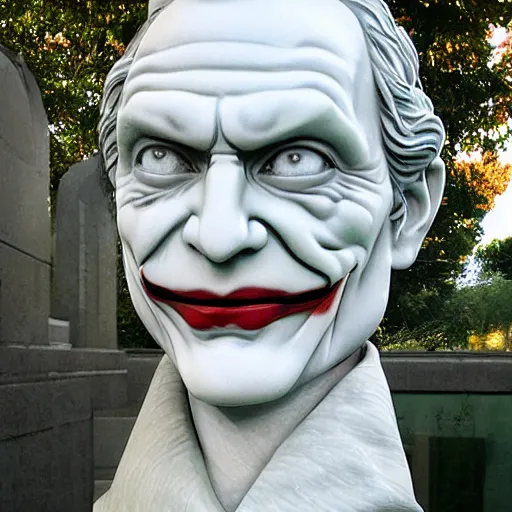 marble statue of the joker | Stable Diffusion