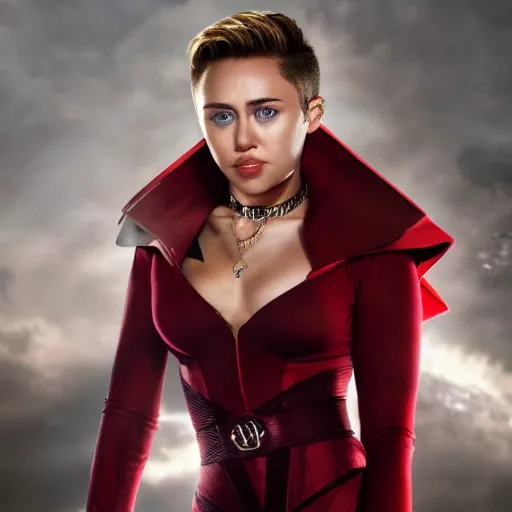 an 8 k uhd photo of miley cyrus as the scarlett witch | Stable ...