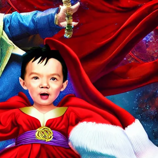 dr strange as a child sitting on santas lap, 4 k, | Stable Diffusion ...