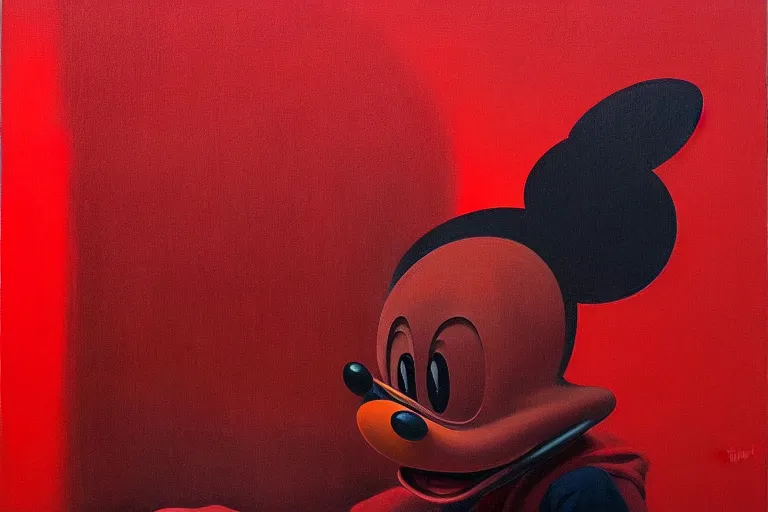 only with red, red thieves with mickey mouse donald | Stable Diffusion ...