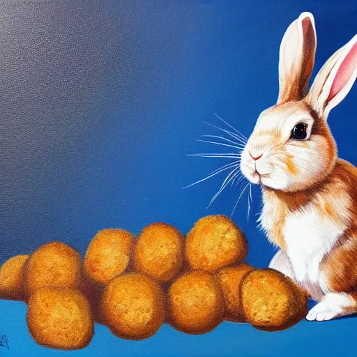 a painting of a rabbit drinking tequila and eating | Stable Diffusion