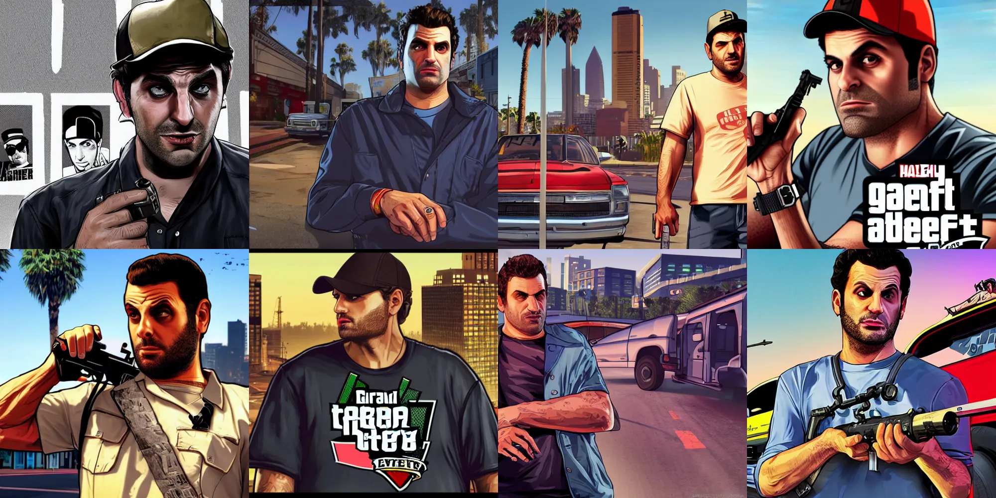 ethan klein as a gangster in gta v, cover art by | Stable Diffusion ...
