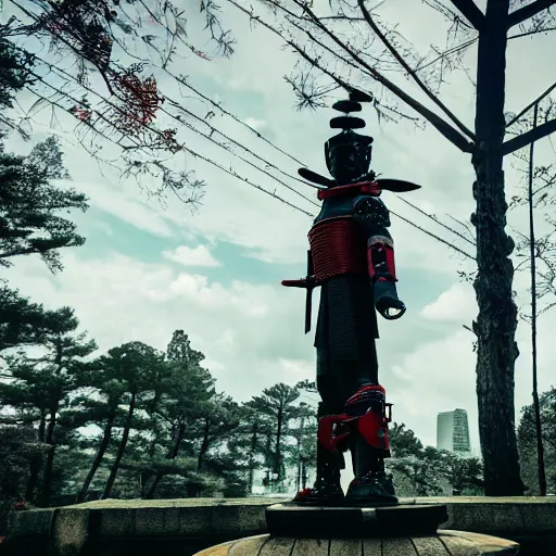 Cyborg samurai, pagoda, dramatic light, 4k | Stable Diffusion | OpenArt