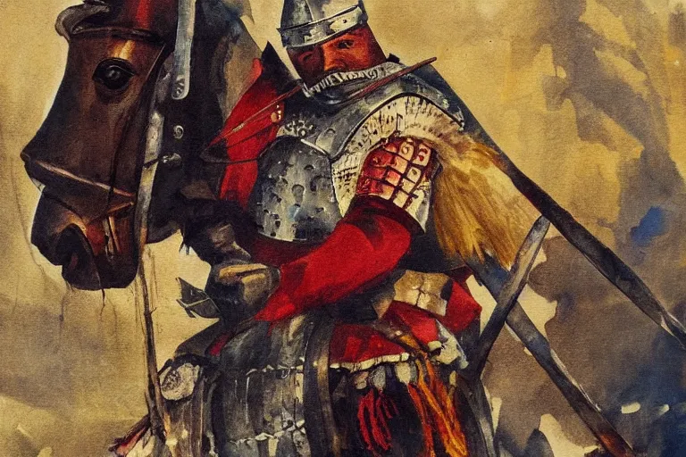 painting of a balkan tatar knight discovering a | Stable Diffusion ...