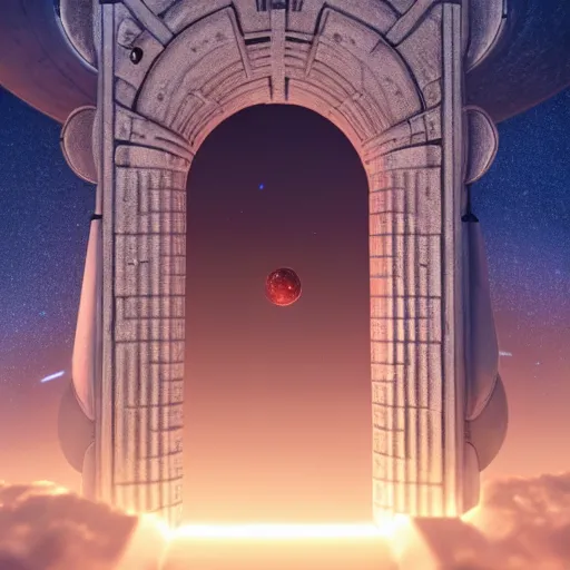 a ultradetailled giant gate to heaven in space by | Stable Diffusion