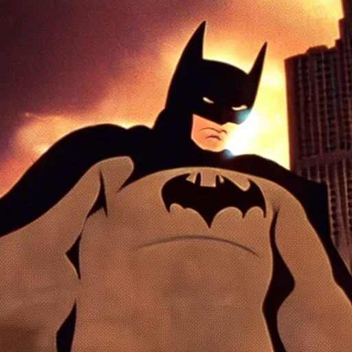 an film still of batman standing beyond sunset | Stable Diffusion | OpenArt