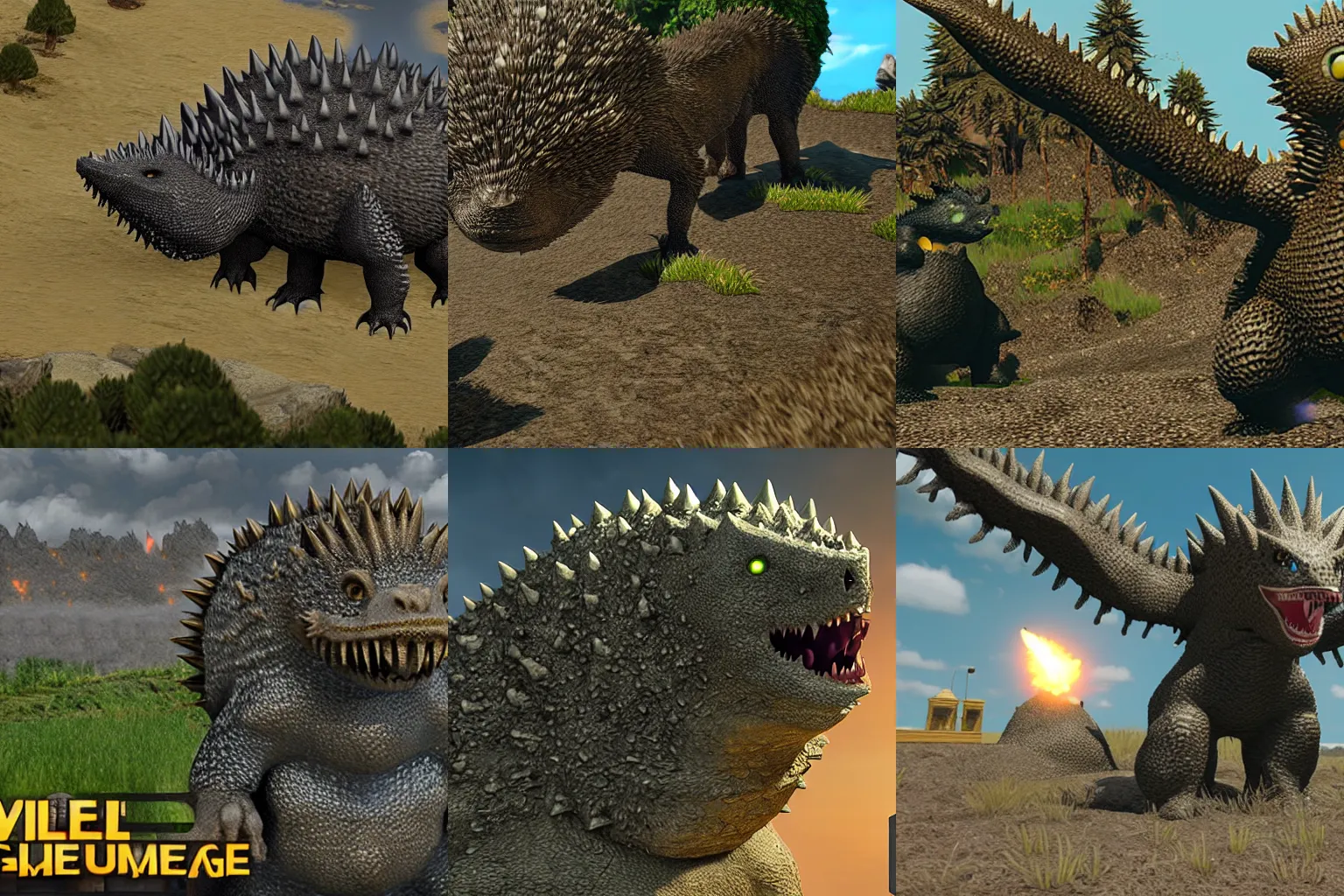Anguirus the videogame, unreal engine open world | Stable Diffusion ...