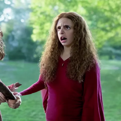 an angry hermione casting a spell at a scared ron | Stable Diffusion ...