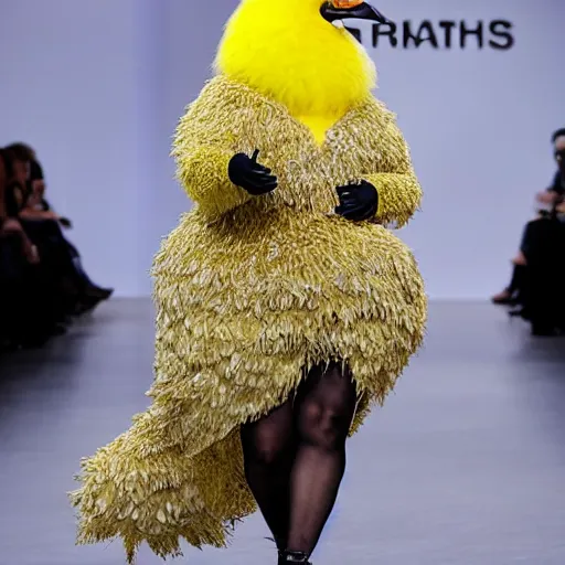 big bird walking the runway at Paris Fashion Week | Stable Diffusion