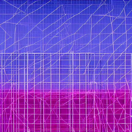 pink wireframe cyberpunk ocean over neon mountain range | Stable Diffusion | OpenArt