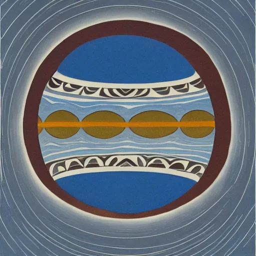 a giant floating sphere covered in canadian aboriginal | Stable ...