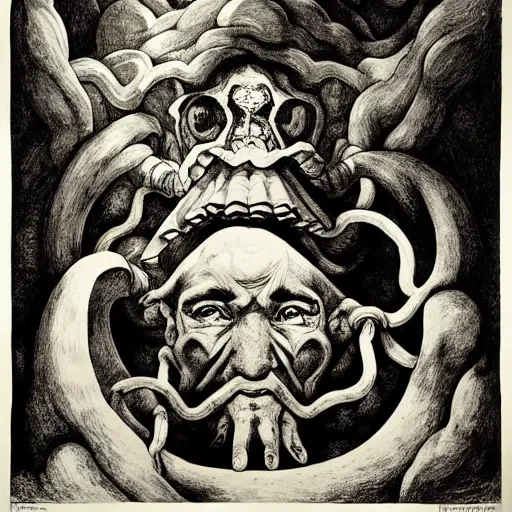 lithography on paper alchemist secret layer dungeon | Stable Diffusion ...