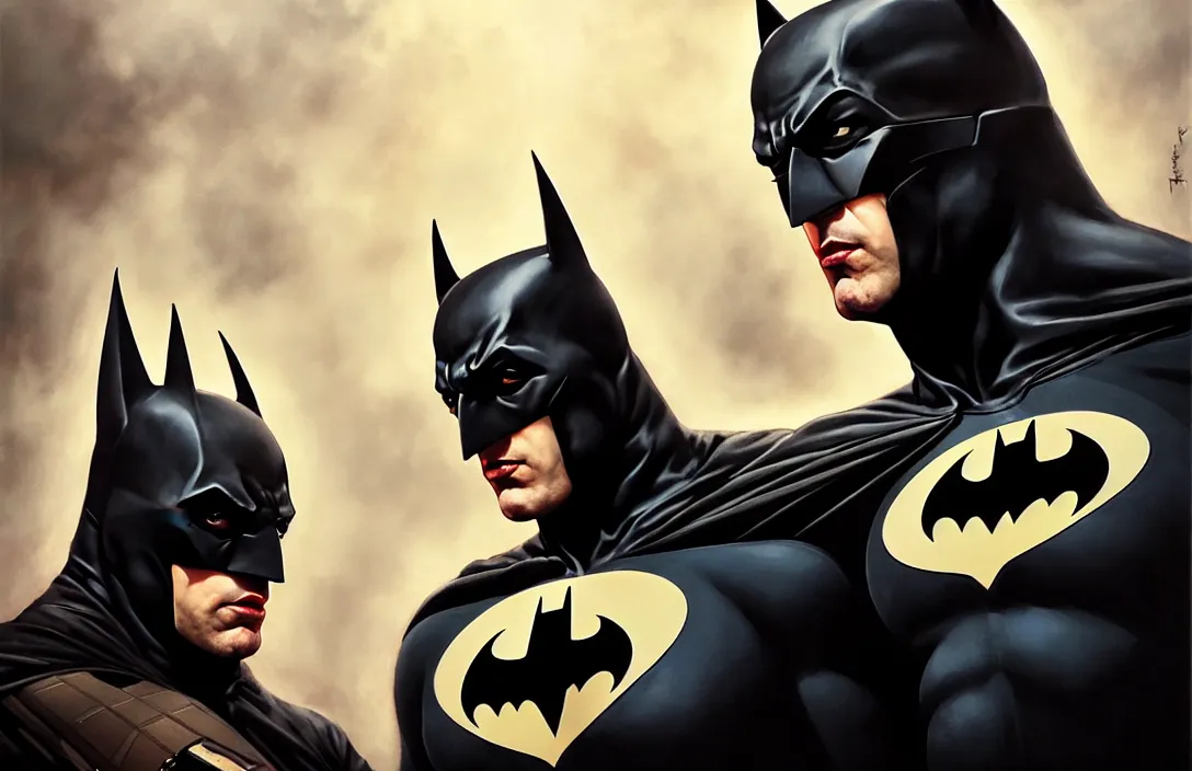 a portrait of batman standing with the batmobile by | Stable Diffusion ...