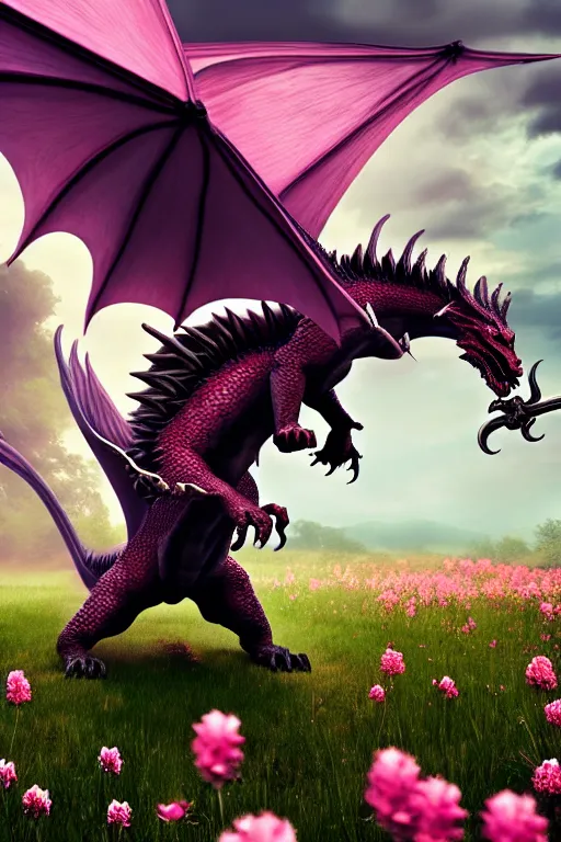 hyperrealistic dark cinematic mutant dragon holding | Stable Diffusion ...