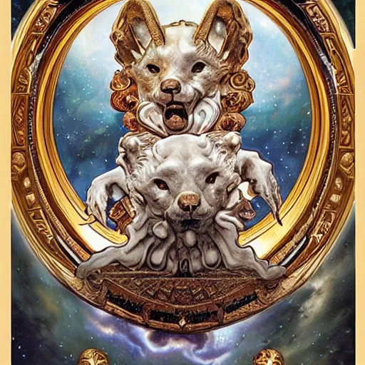 portrait of cerberus made with porcelain by Jeff | Stable Diffusion ...