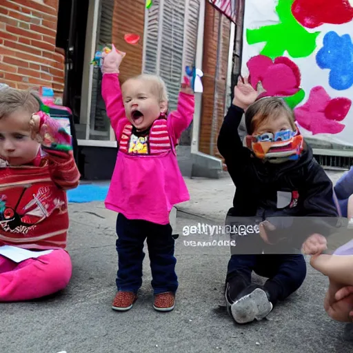 Toddlers protesting infront of a daycare centre, news | Stable ...