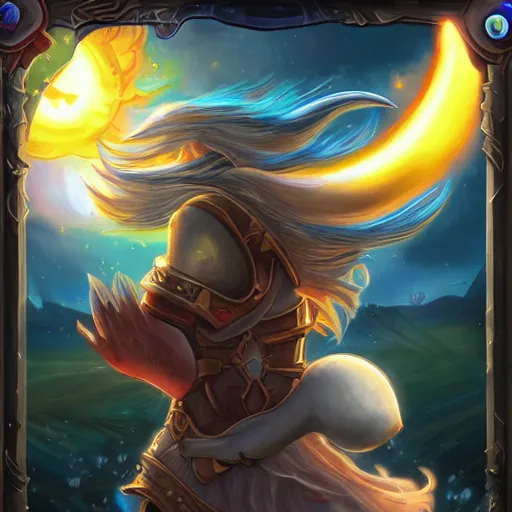 sun and moon merging spell, hearthstone art style, | Stable Diffusion ...